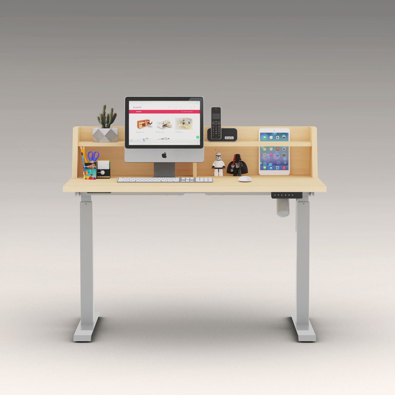 Height Adjustable Desk with Two-Tier Storage option – Versalink Malaysia